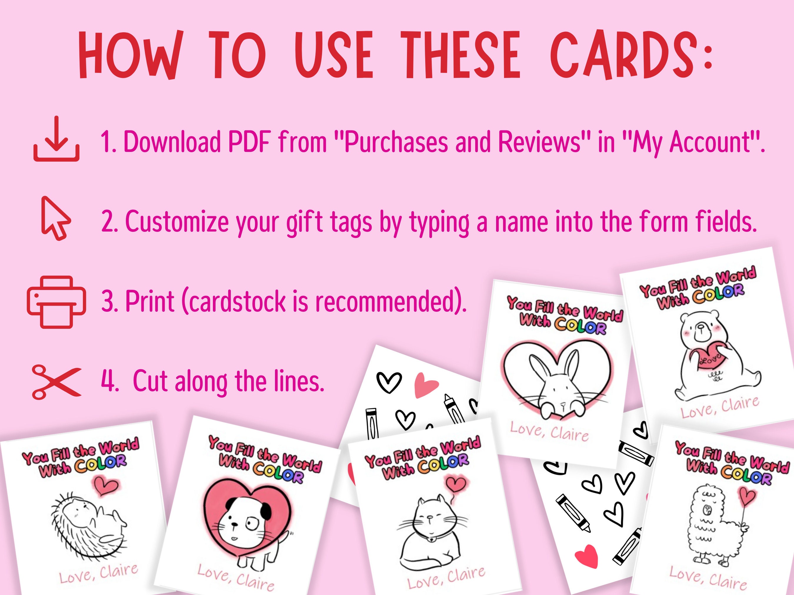 Crayon Valentine Printable Gift Tag - Valentine Cards for Heart Crayons ...
