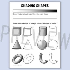 Shading Worksheets and Handouts to Explore Value and Gradation in Art ...