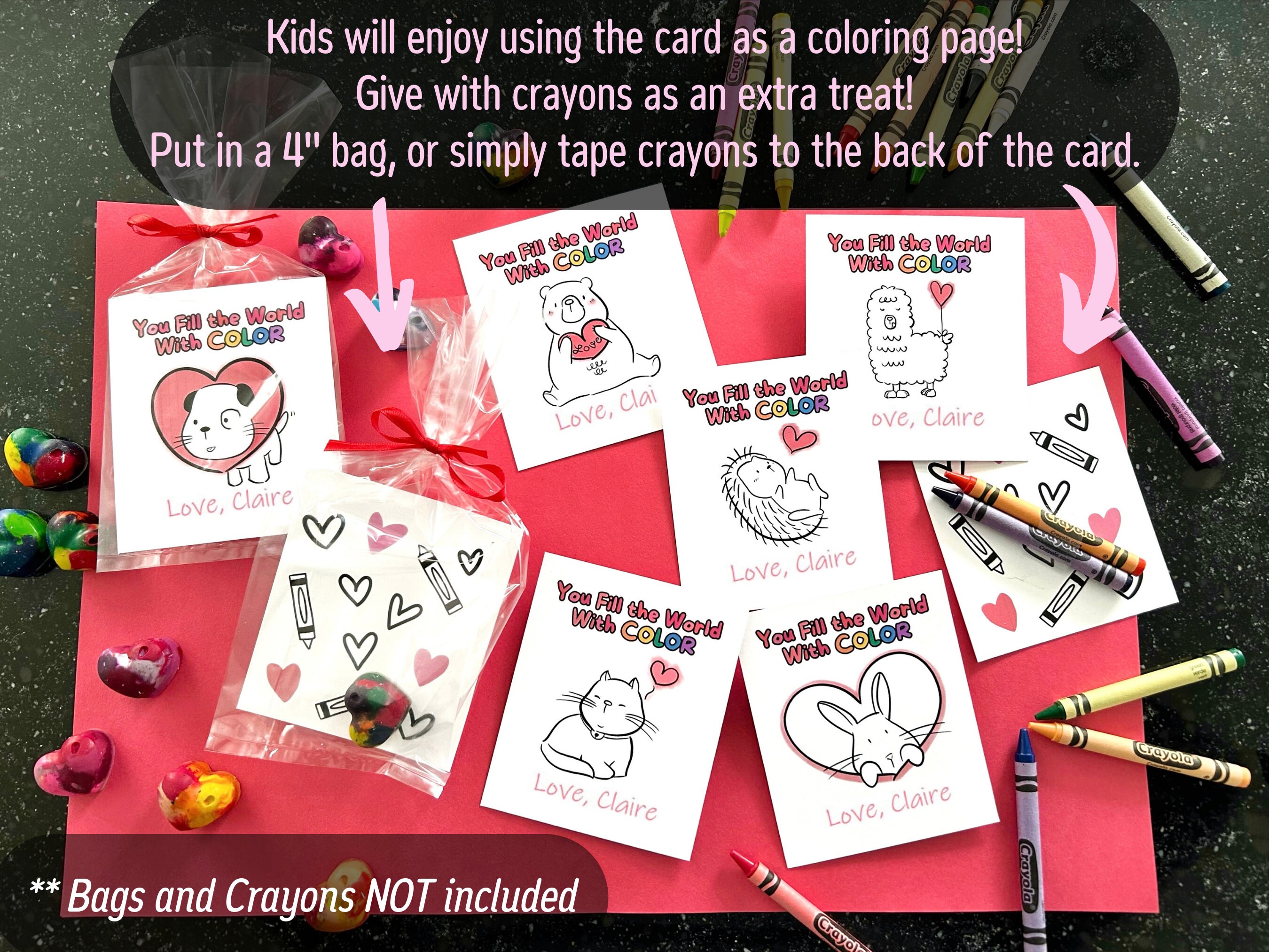 Crayon Valentine Printable Gift Tag - Valentine Cards for Heart Crayons ...