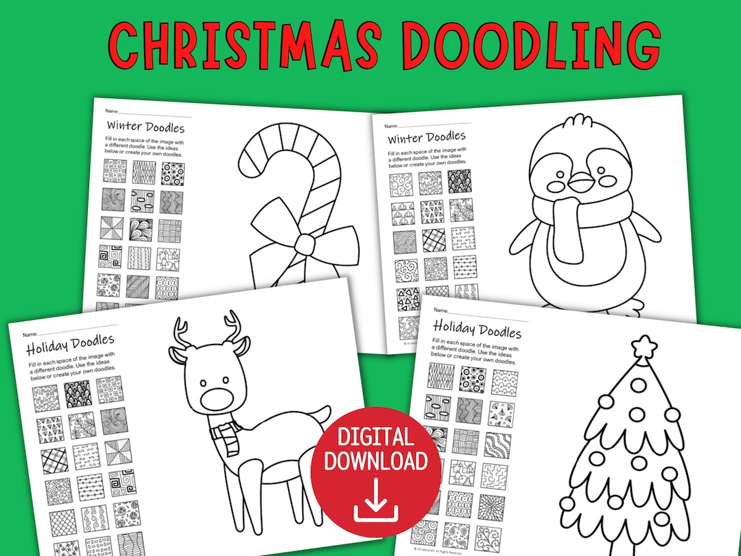 Patterns and Art Designs for Christmas and Winter Doodling or Zentangle ...