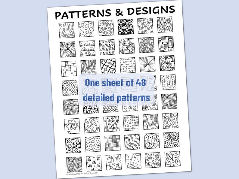 Patterns and Art Designs for Doodling or Zentangle Drawing - Etsy