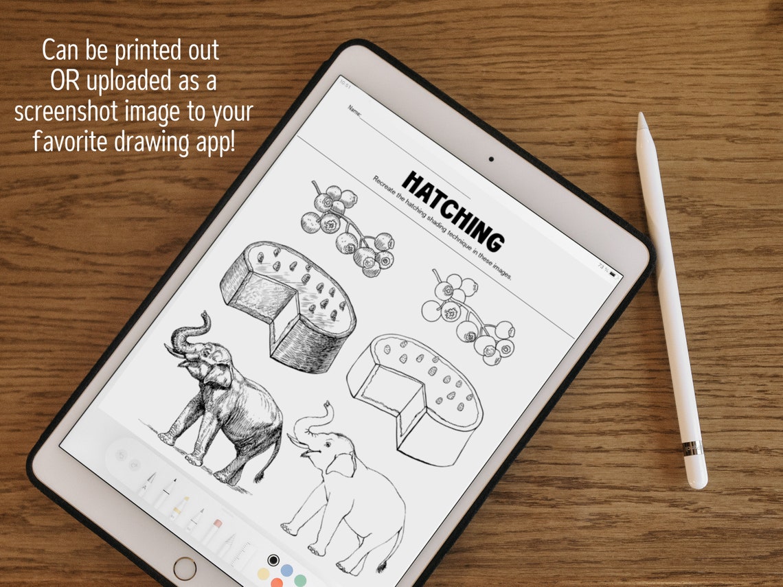 Ink Shading Drawing Worksheets to Practice Stippling, Hatching, and ...