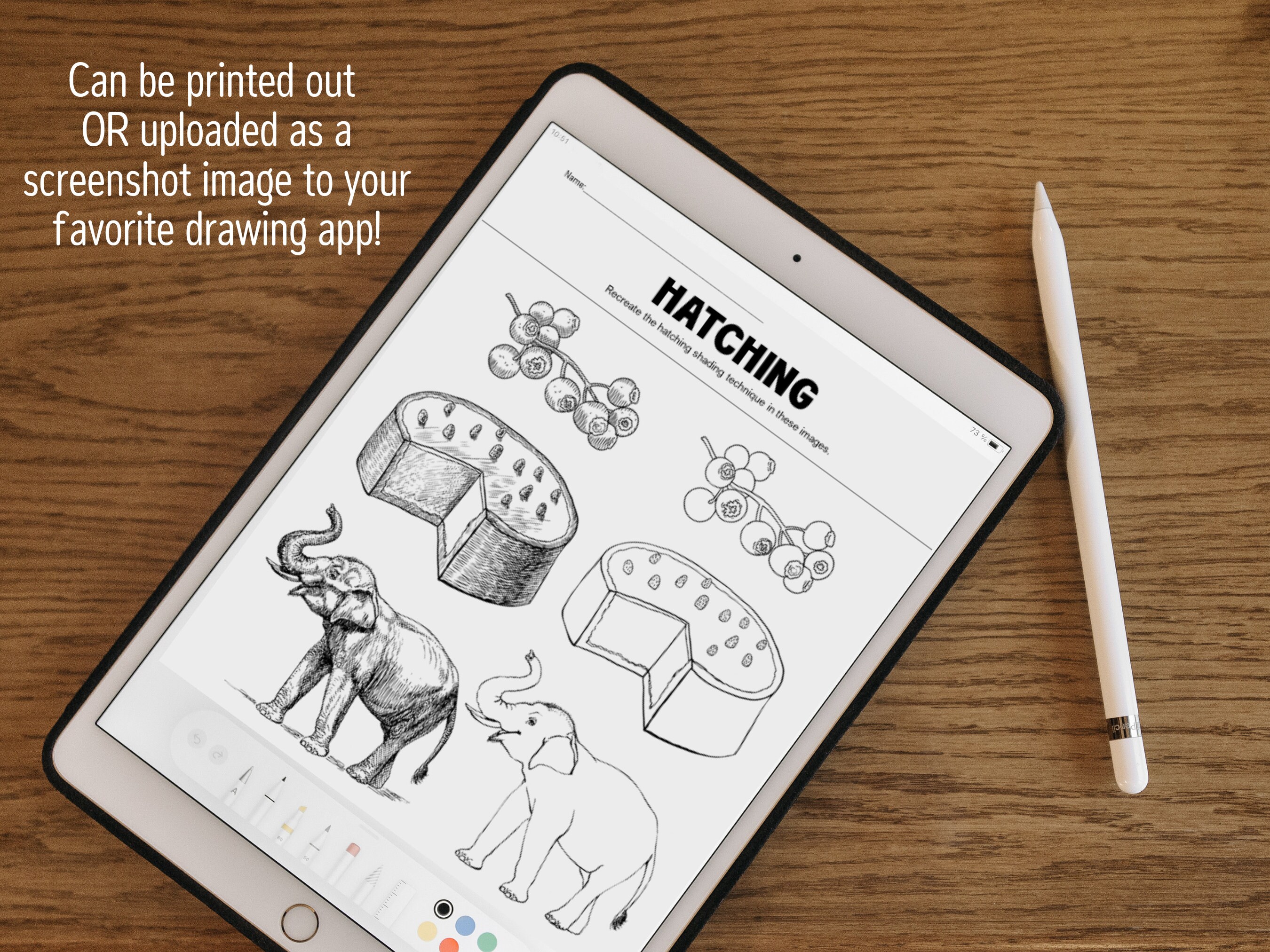 Ink Shading Drawing Worksheets to Practice Stippling, Hatching, and ...