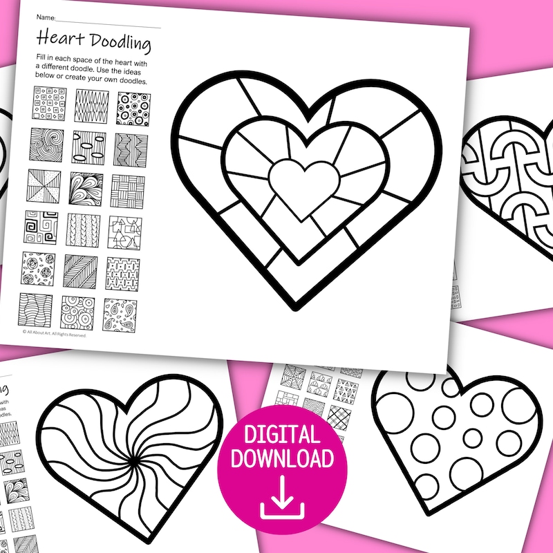 Heart Zentangle Patterns - Etsy