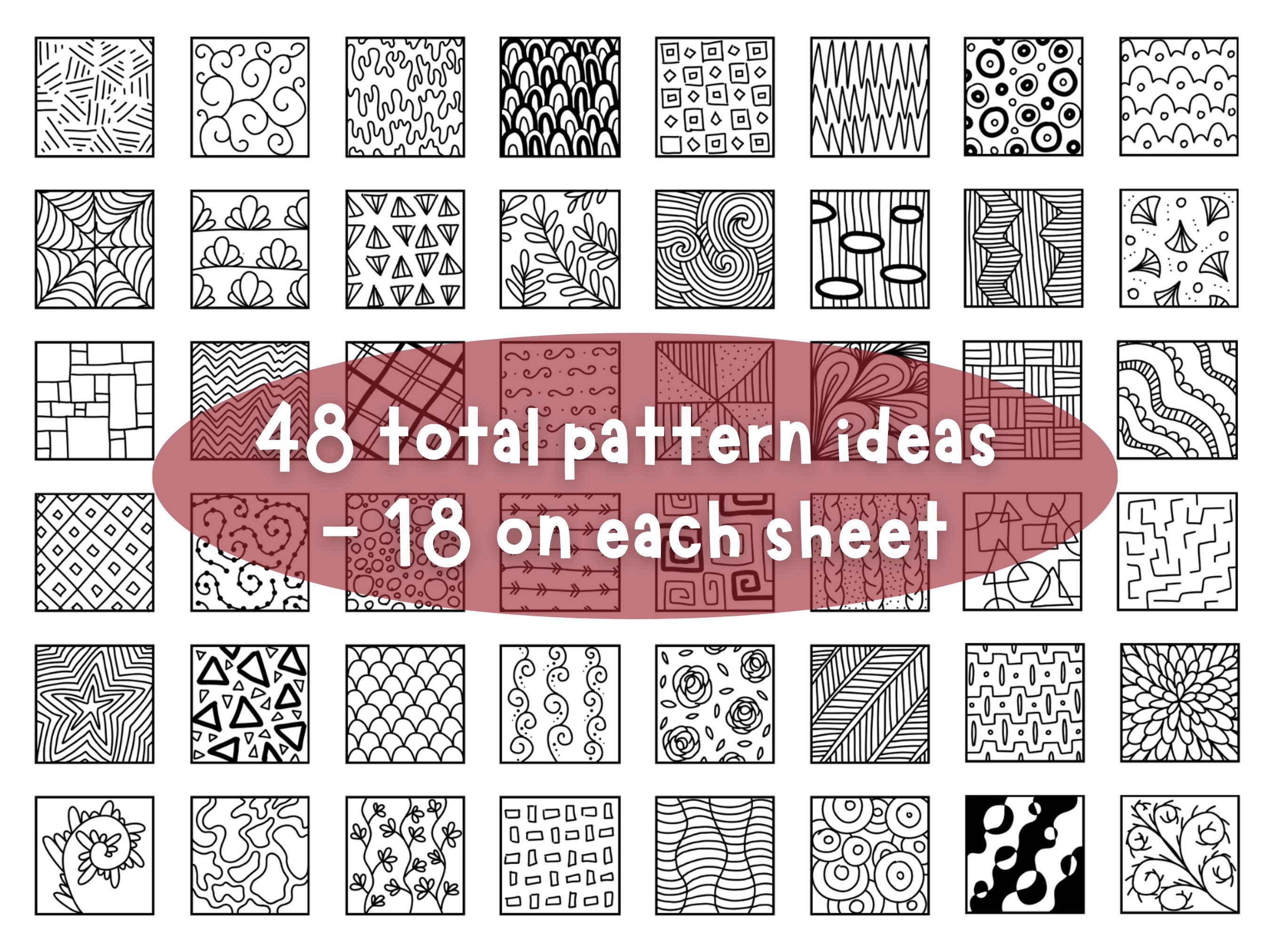 Patterns and Art Designs for Fall Doodling or Zentangle Drawing - Etsy