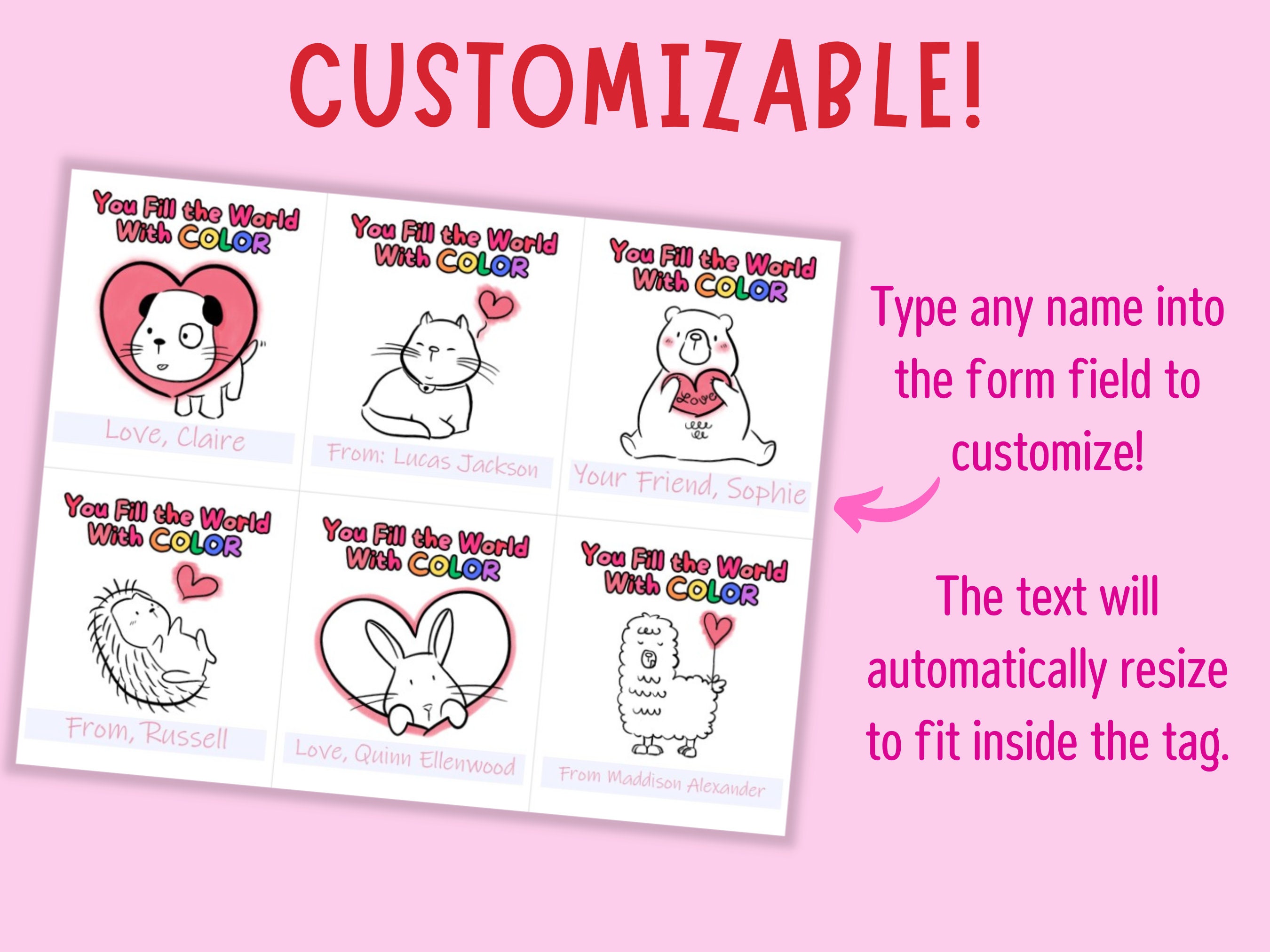 Crayon Valentine Printable Gift Tag Valentine Cards for Heart Crayons ...