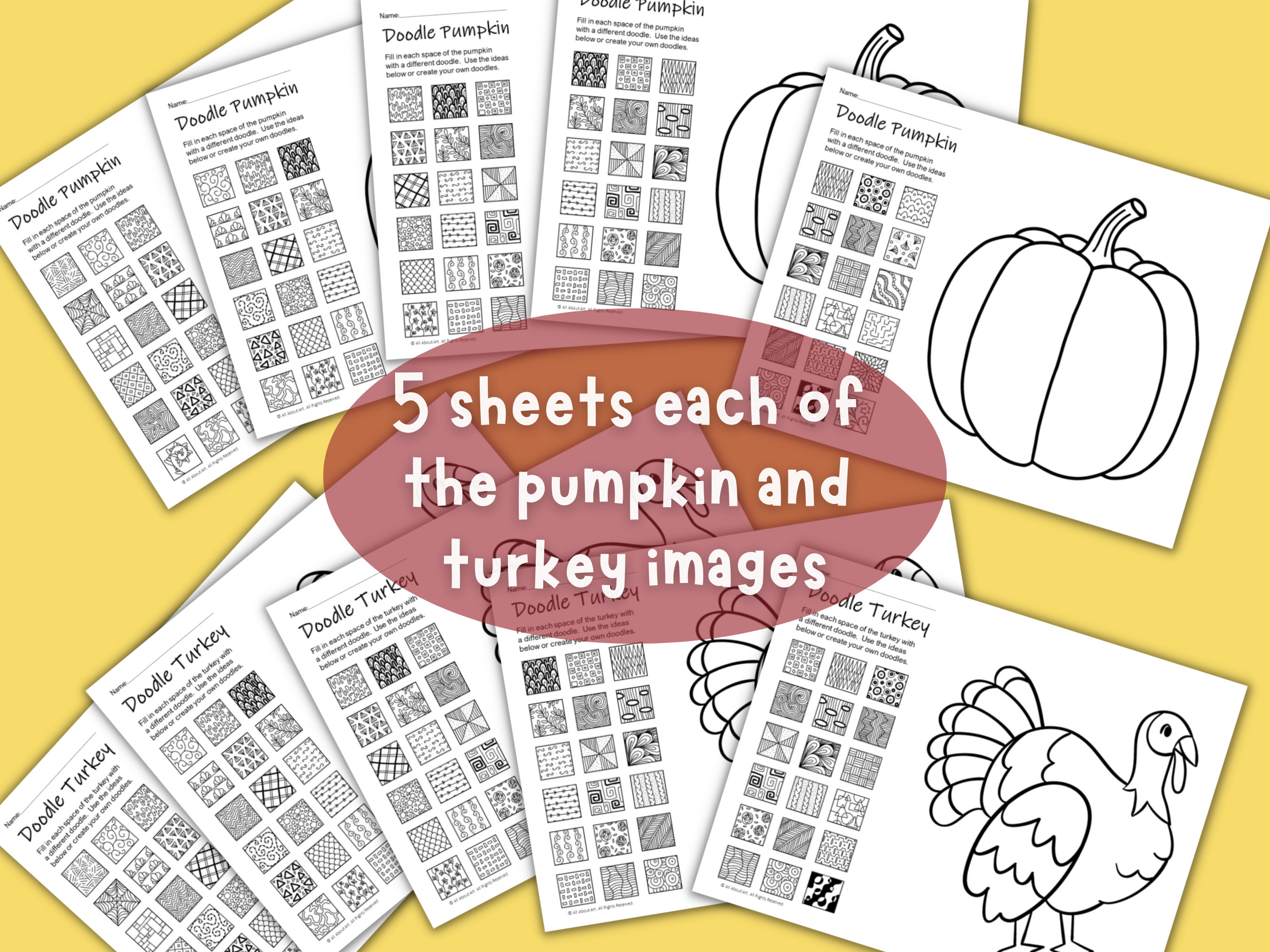 Patterns and Art Designs for Fall Doodling or Zentangle Drawing - Etsy