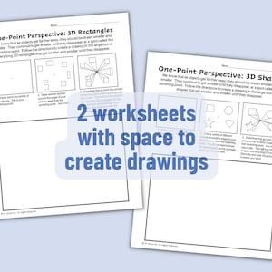 One Point Perspective Drawing Tutorial Printable Worksheets - Etsy