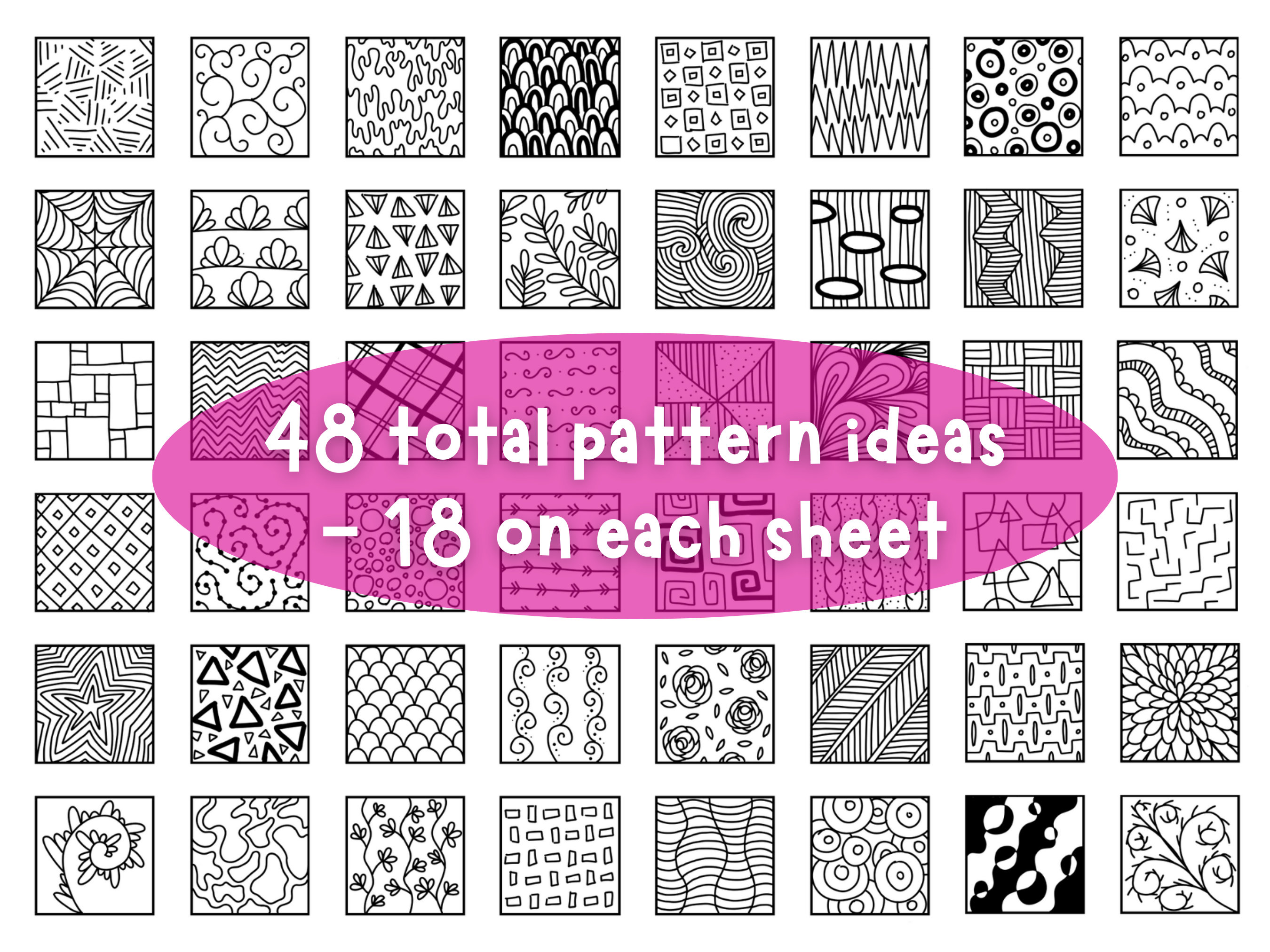 Heart Doodle Zentangle Drawing - Patterns and Art Designs Worksheets ...