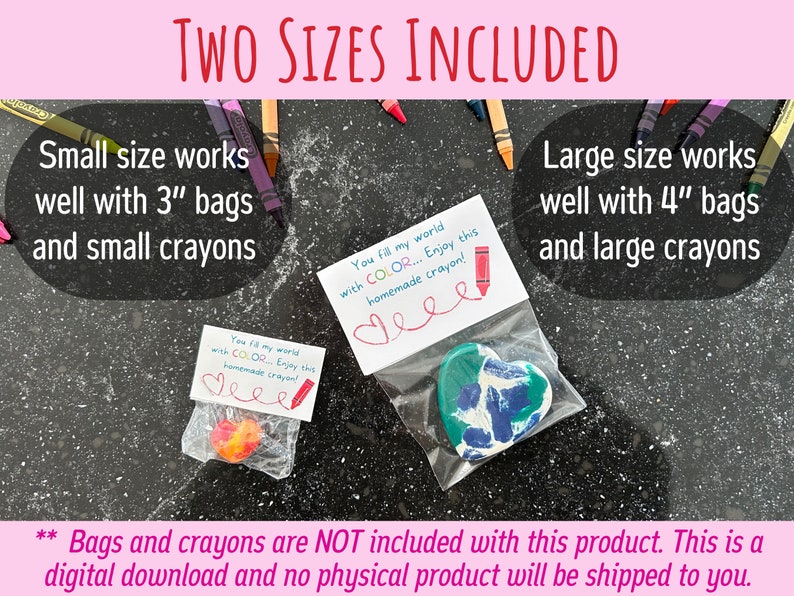 Crayon Valentine Gift Tag - Printable Valentine's Card for Homemade ...