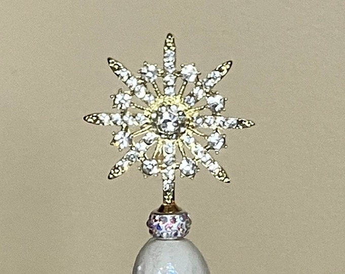 Snowflake Topper, Gold Tone W/clear Rhinestones, for Ceramic Trees - Etsy