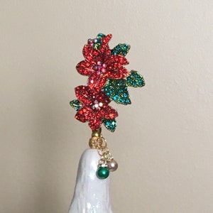 Rhinestone Poinsettia Topper for Ceramic Trees - Etsy