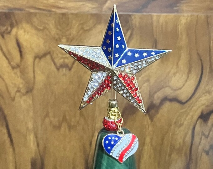 Patriotic Star Tree Topper (1/8" Stem) for Ceramic Trees - Etsy
