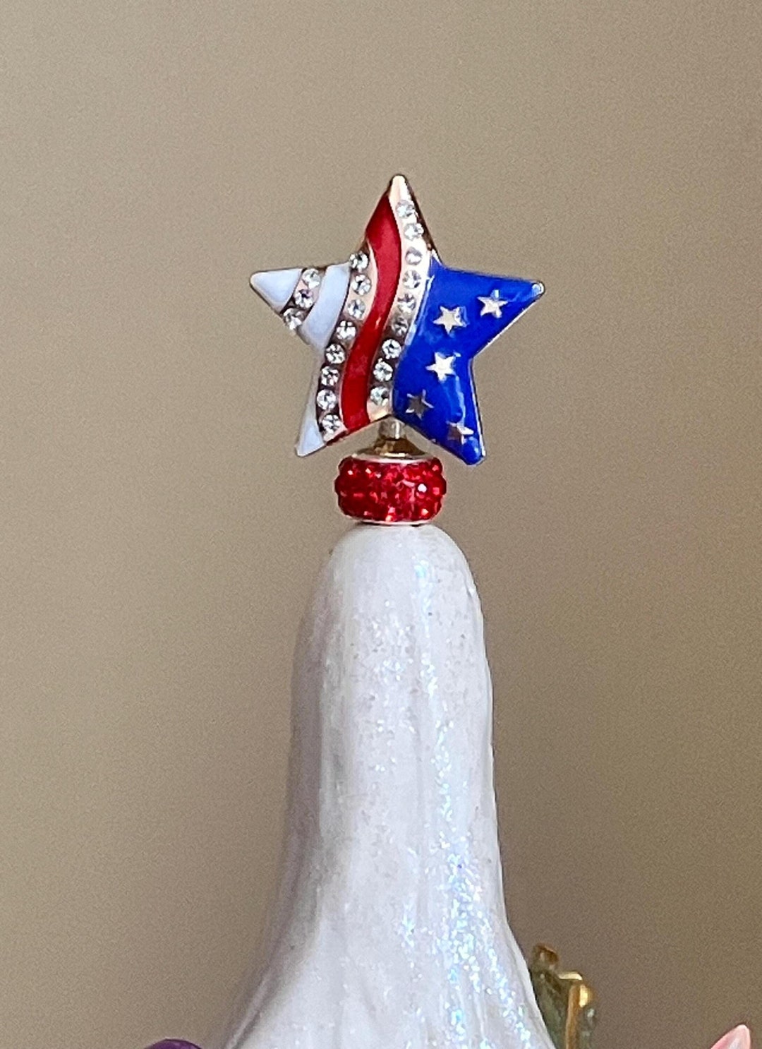 Small Patriotic Star Tree Topper for Ceramic Trees - Etsy