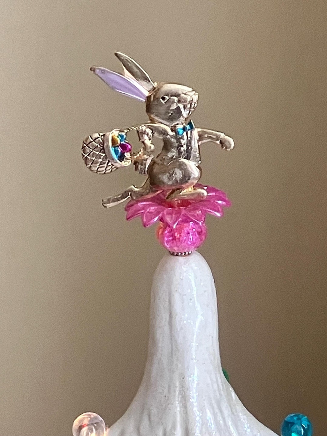 Easter Bunny W/flower Topper for Ceramic Tree - Etsy