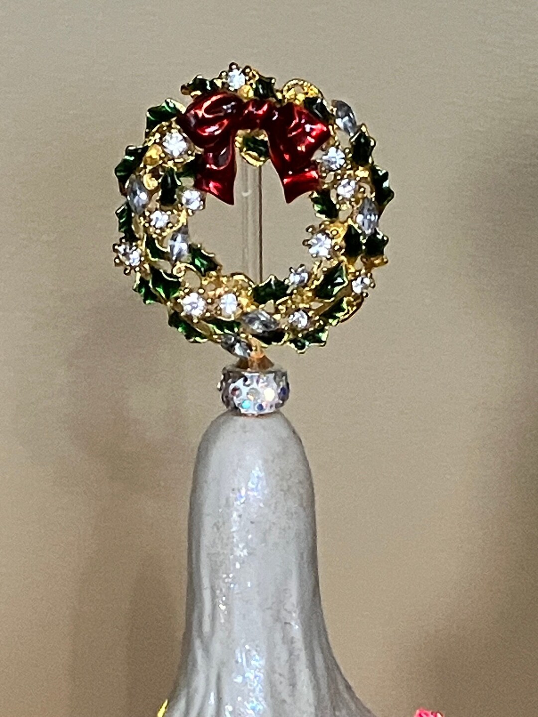 Rhinestone Christmas Wreath Topper for Ceramic Trees - Etsy