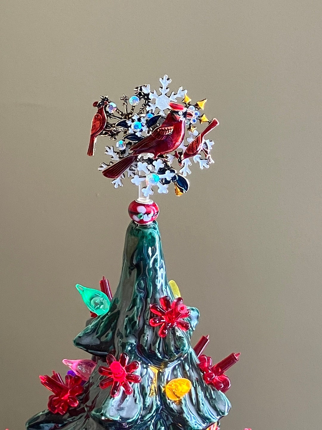 Winter Cardinal Topper for Ceramic Trees 1/8 Stem - Etsy