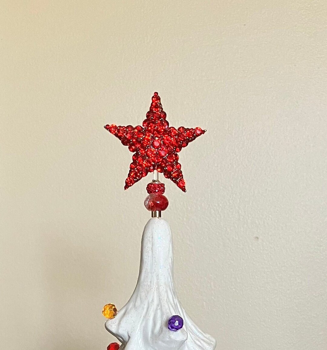 Sparkling Red Rhinestone Star Topper for Ceramic Tree - Etsy