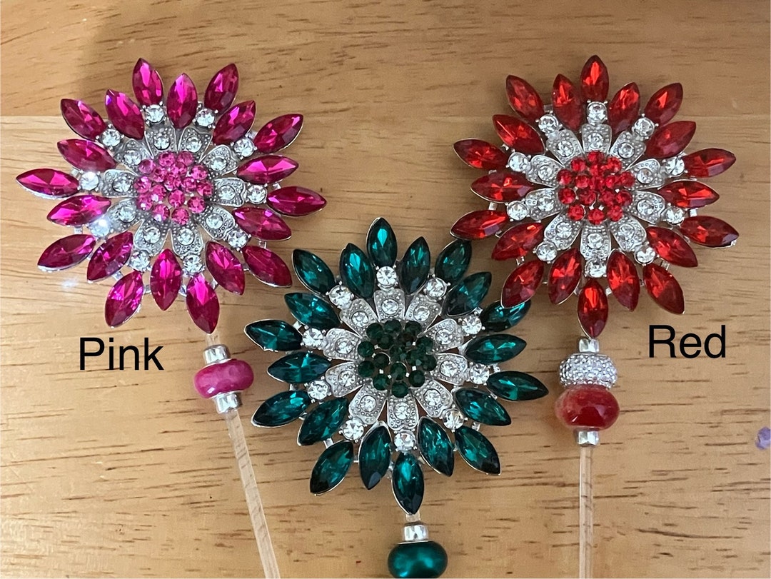 Sparkle Rhinestone Topper for Ceramic Trees in Red, Green or Magenta ...