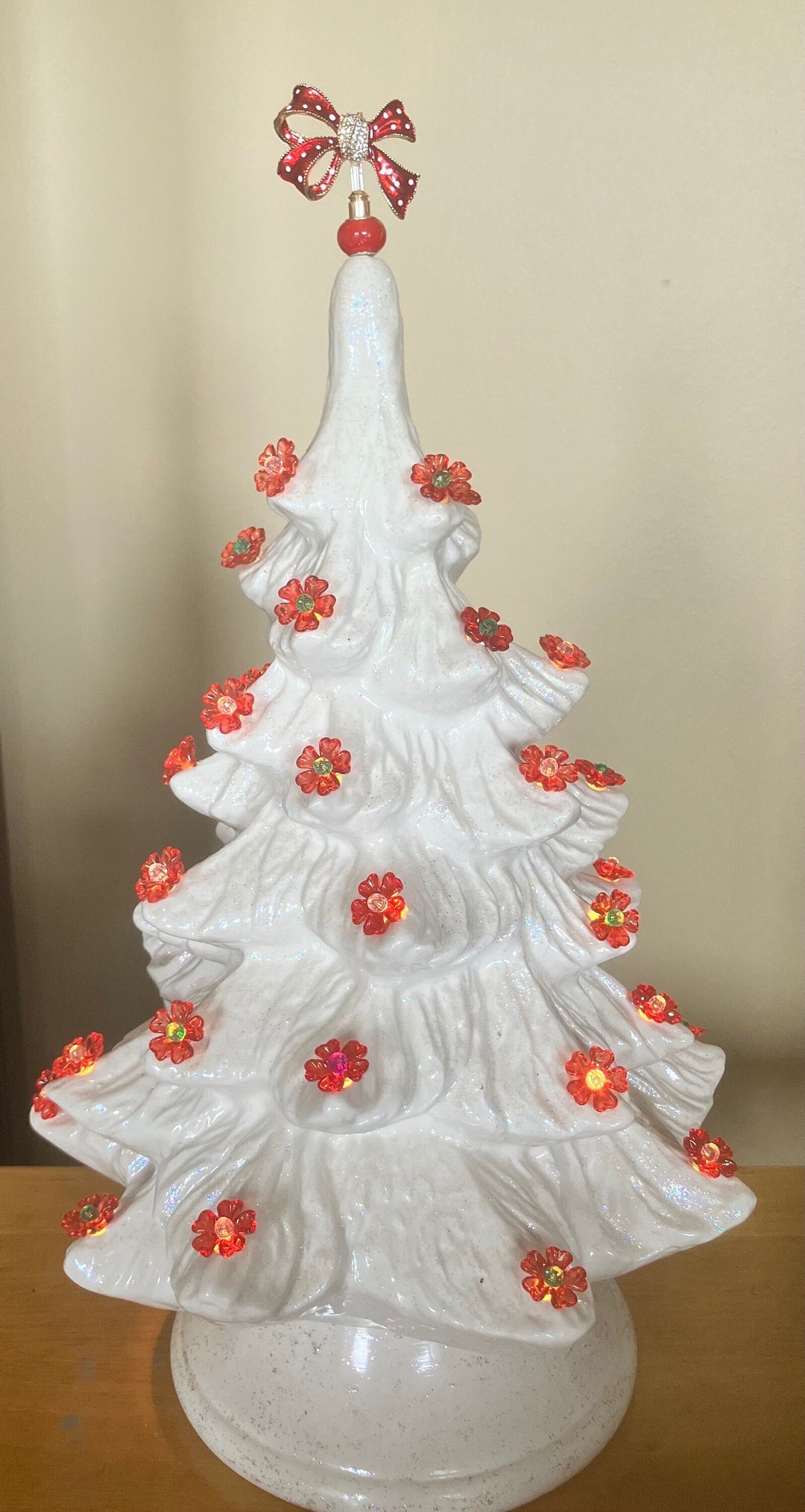 Red Ribbon Topper for Ceramic Trees - Etsy