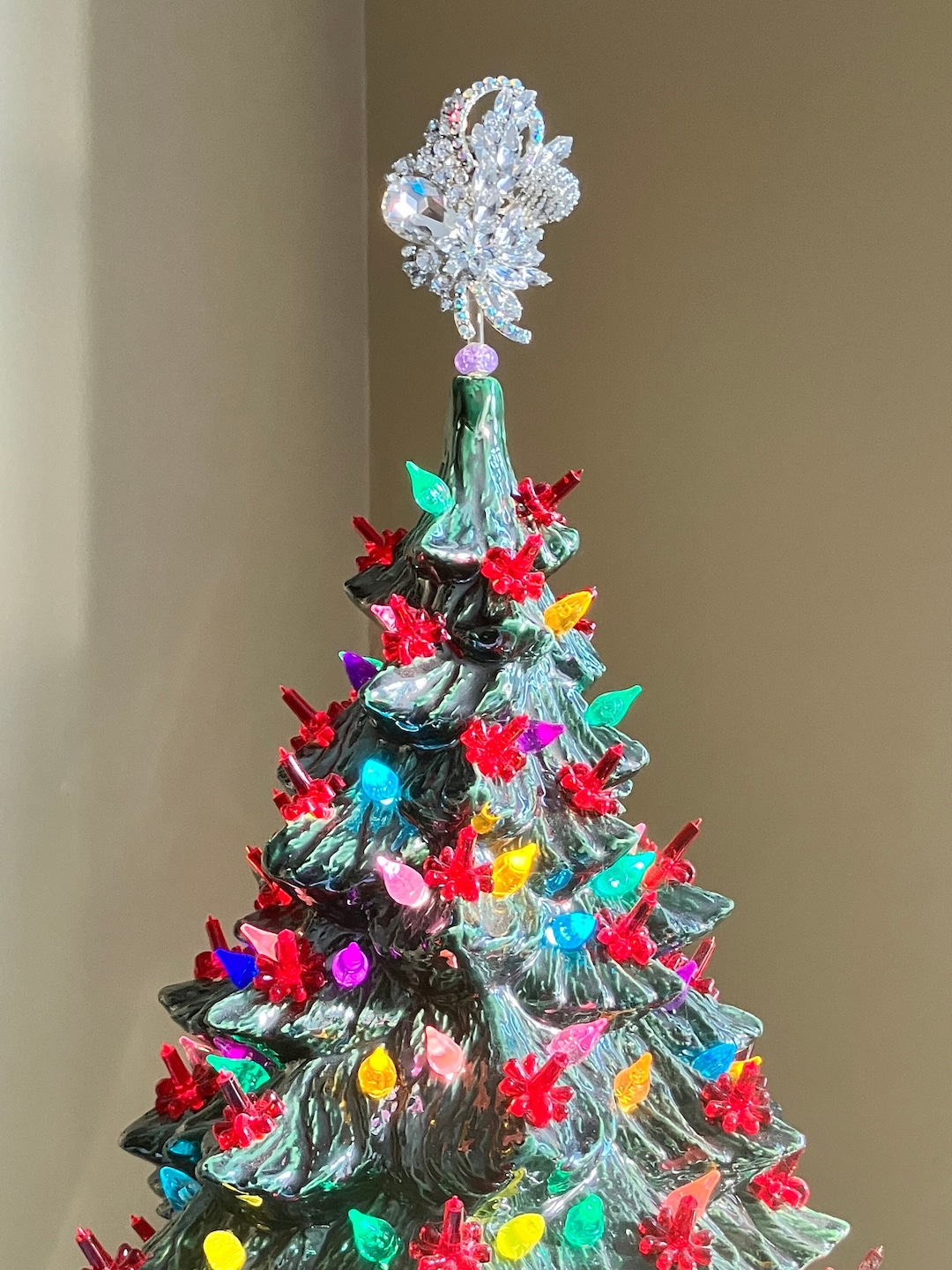 Rhinestone Sparkle, Xlarge Topper for Ceramic Trees - Etsy