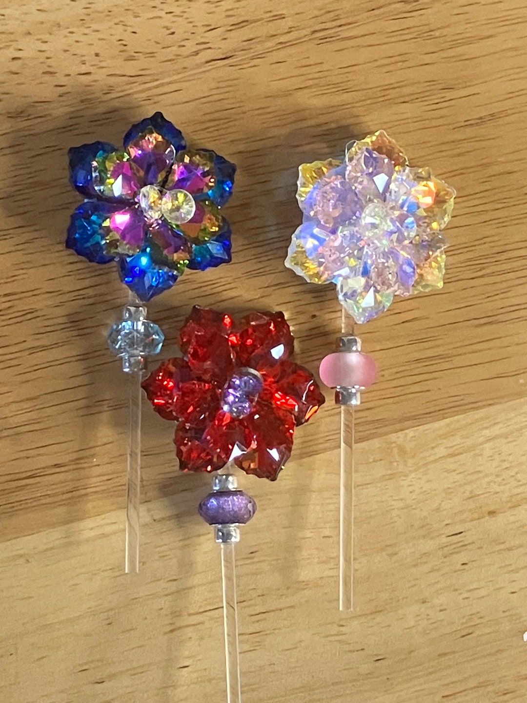 Red Crystal Ice Flower Toppers for Ceramic Tree - Etsy