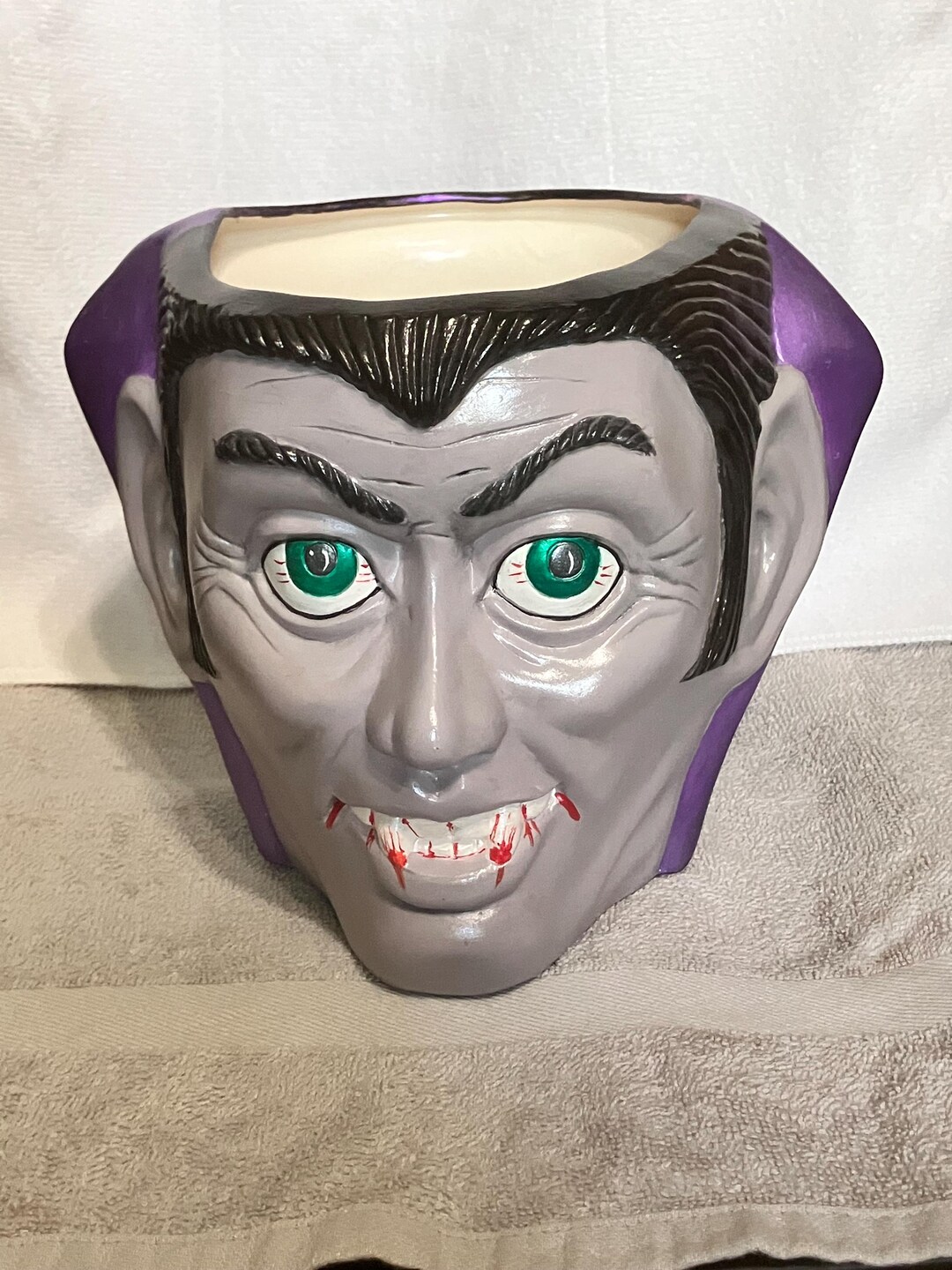 Ceramic Vampire Head Planter or Display, Hand Painted, Ready to Ship - Etsy
