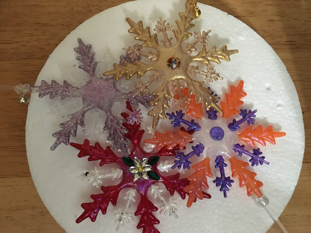 Snowflake Ceramic Tree Topper, Extra-large 3 1/2x4, Hand Crafted & Hand ...