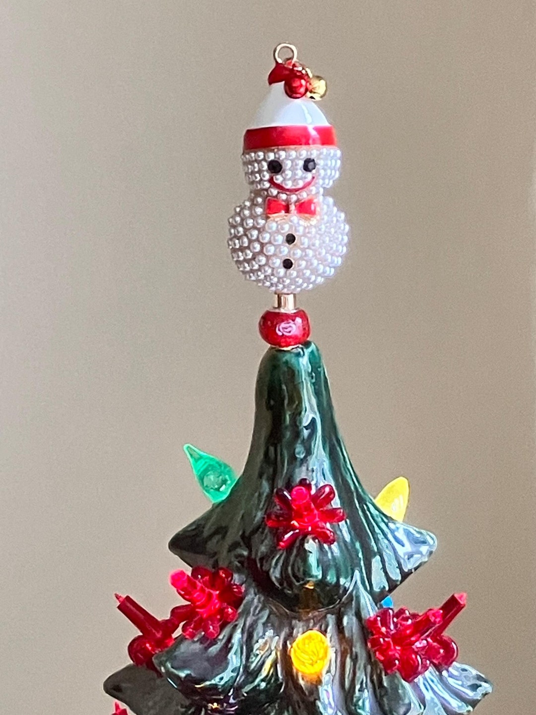 Pearlized Snowman Topper for Ceramic Tree - Etsy