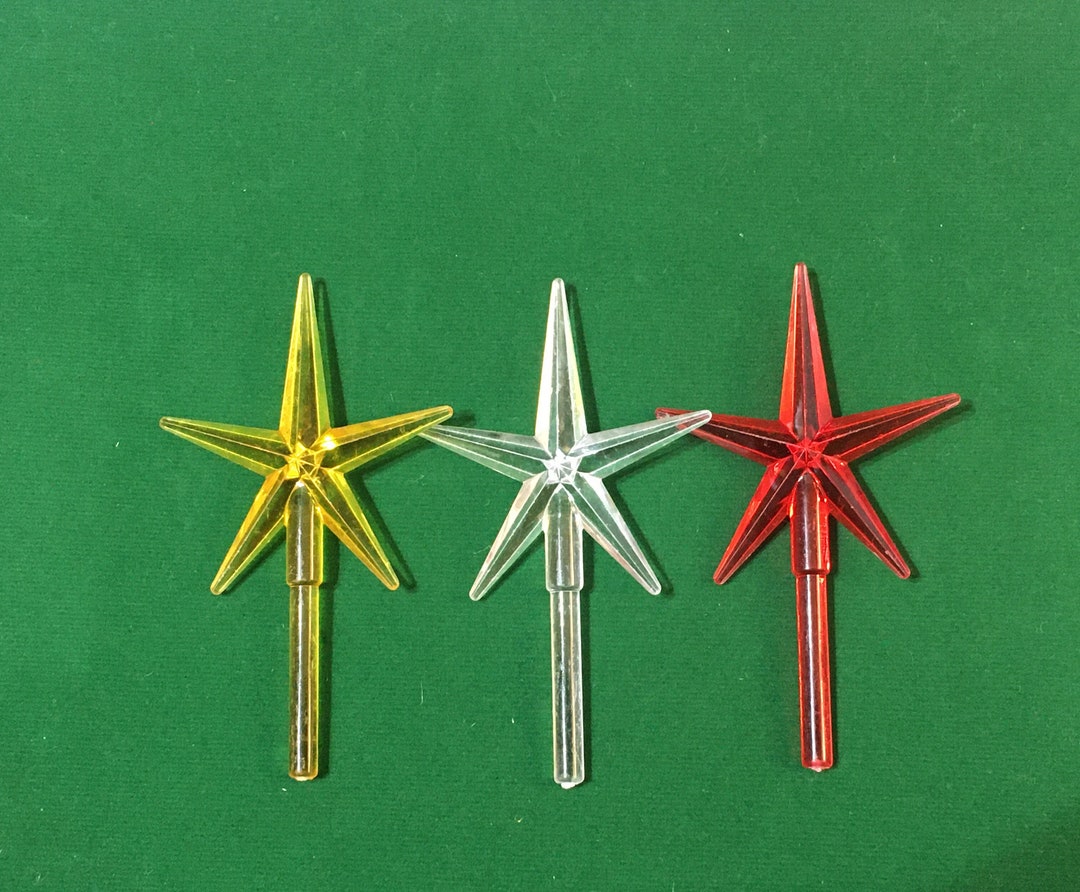 Star Ceramic Tree Topper (2 1/4 X 3 1/2"), 3/16" Stem, Red, Yellow ...