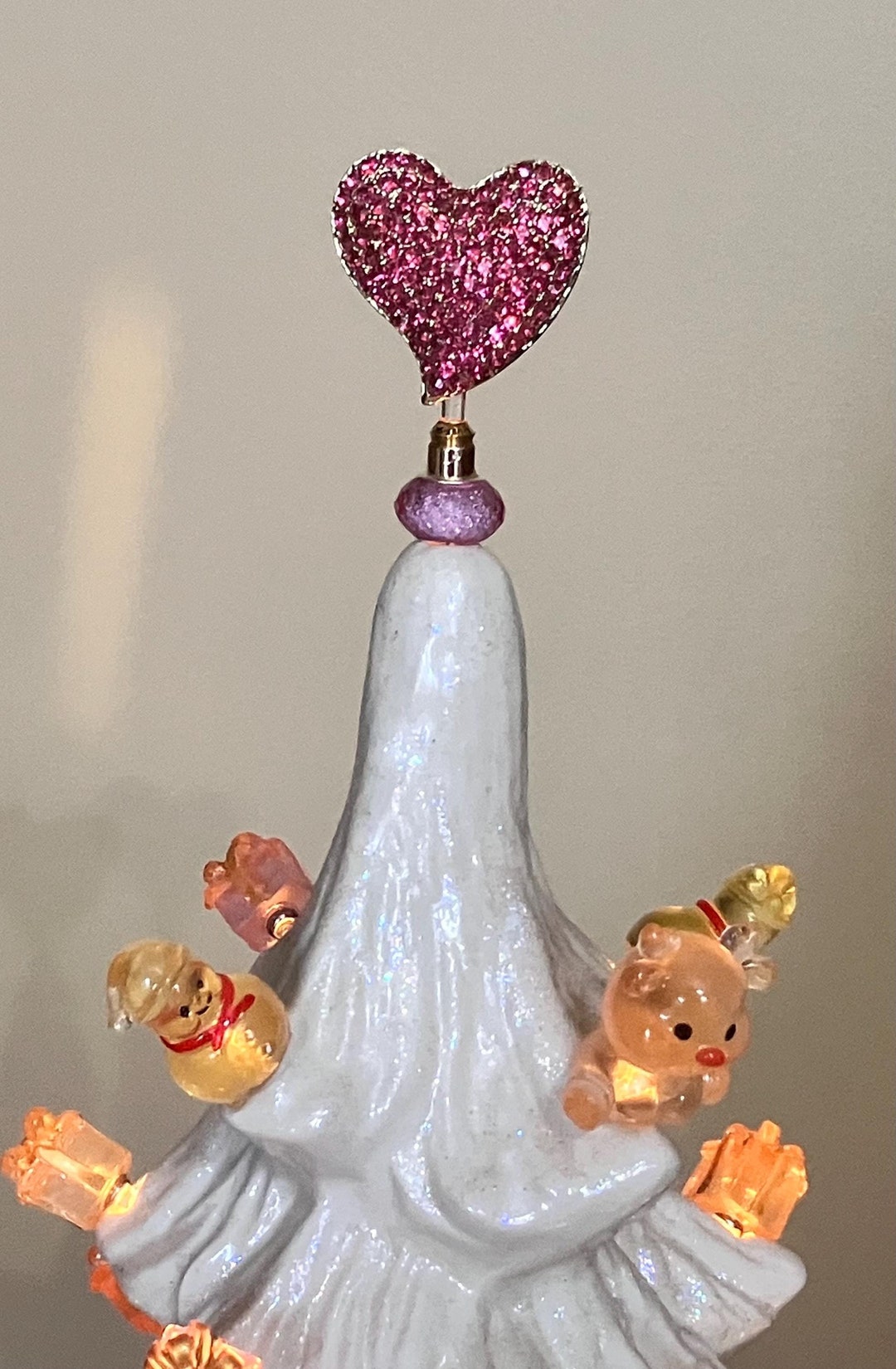 Heart Topper for Ceramic Trees, Gold Tone & Rhinestones - Etsy