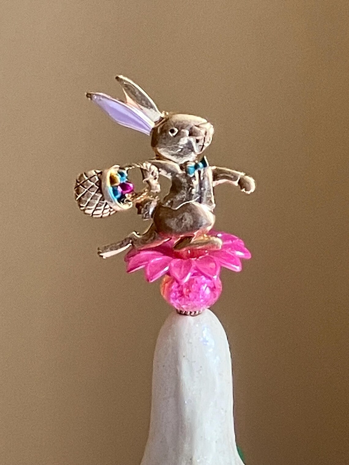Easter Bunny W/flower Topper for Ceramic Tree - Etsy