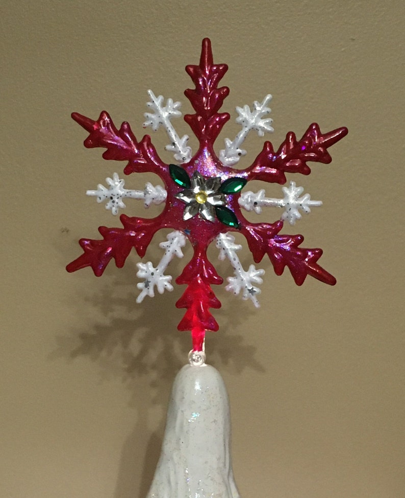 Snowflake Ceramic Tree Topper Extra-large 3 1/2x4 Hand - Etsy