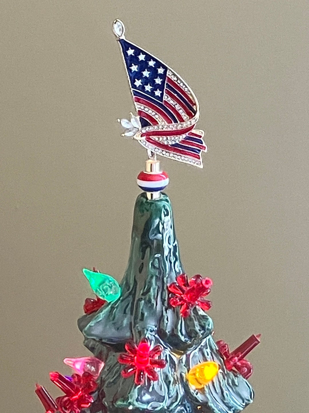 U.S. Flag, Tree Topper for Ceramic Trees - Etsy