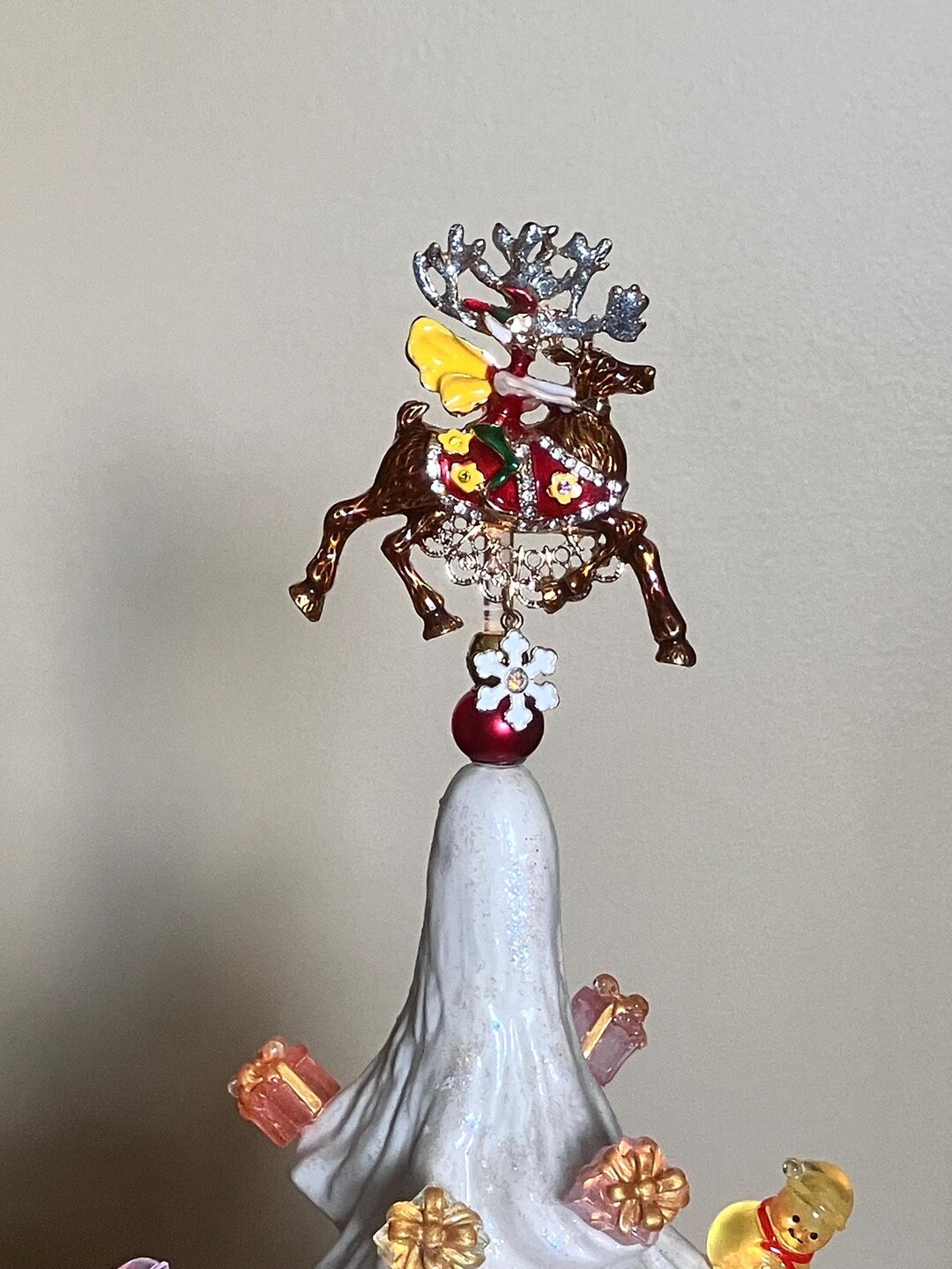 Winterland Reindeer & Elf Topper for Ceramic Trees (3/16" Stem) - Etsy