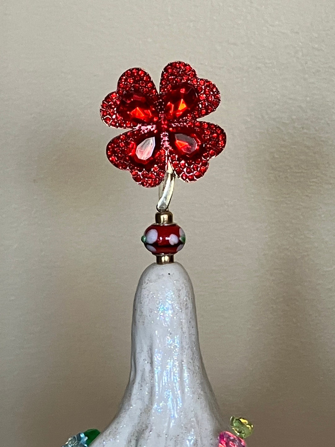 Red Jeweled 4-leaf Clover Tree Topper for Ceramic Trees - Etsy