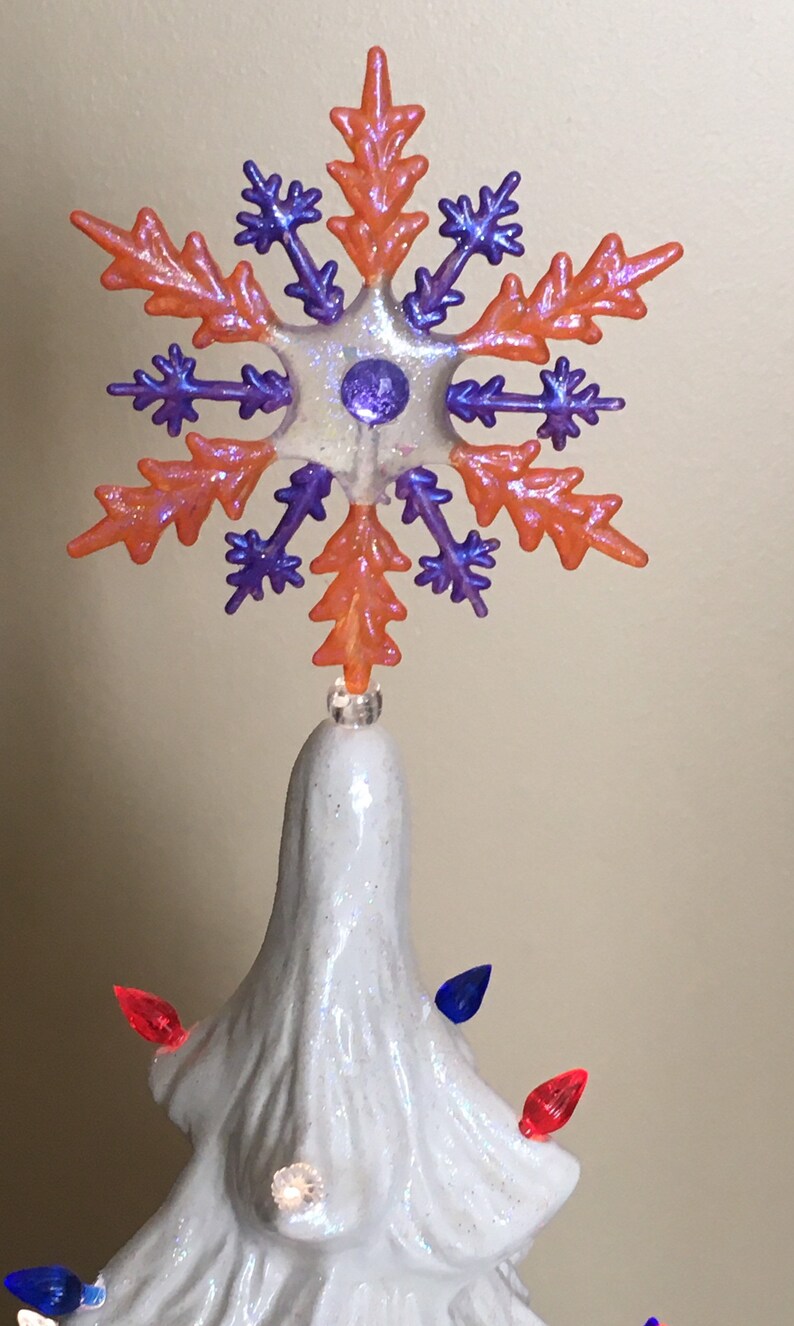 Snowflake Ceramic Tree Topper Extra-large 3 1/2x4 Hand - Etsy