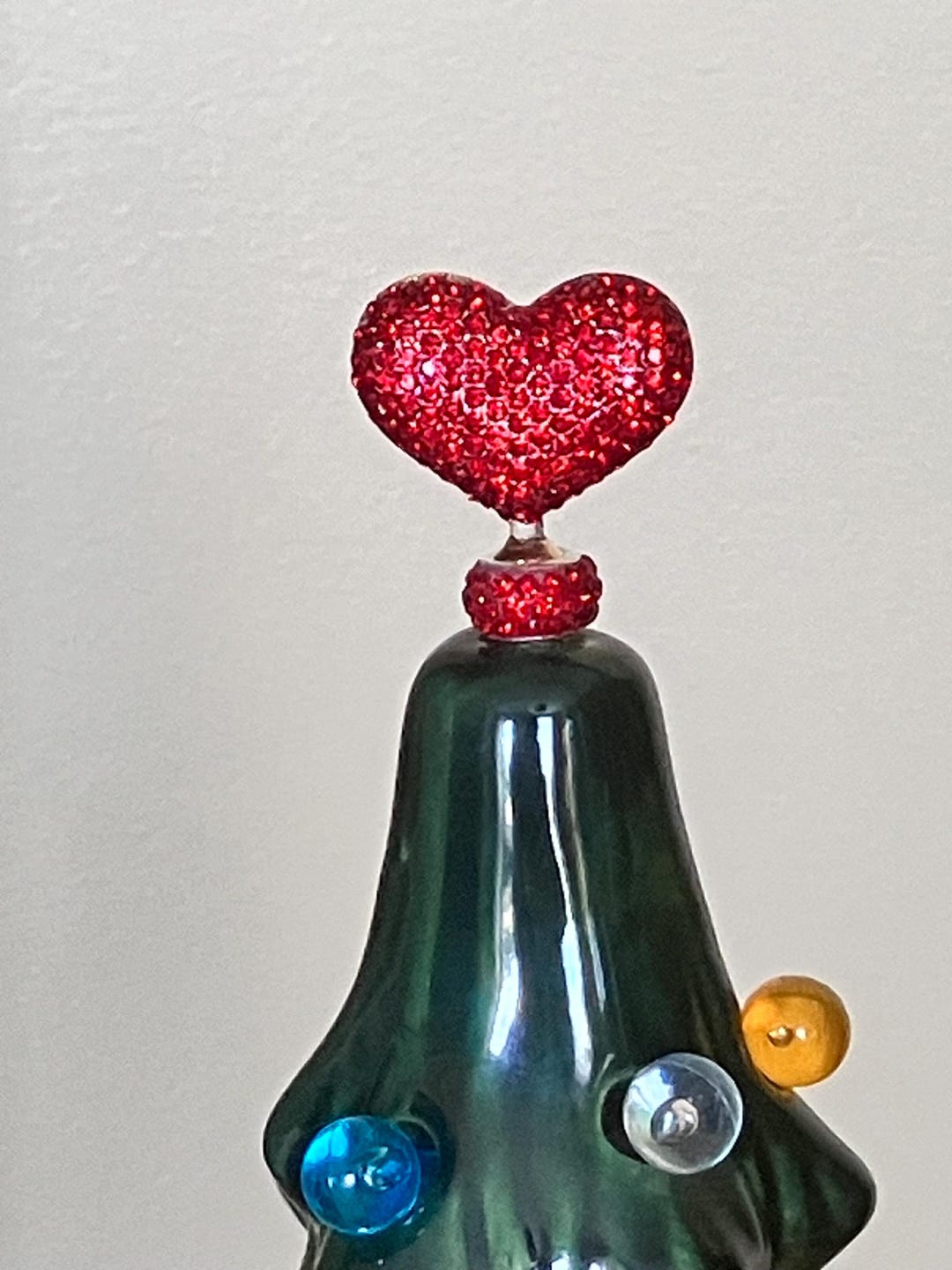 Small Puffy Heart Topper for Ceramic Trees, Red Rhinestones - Etsy