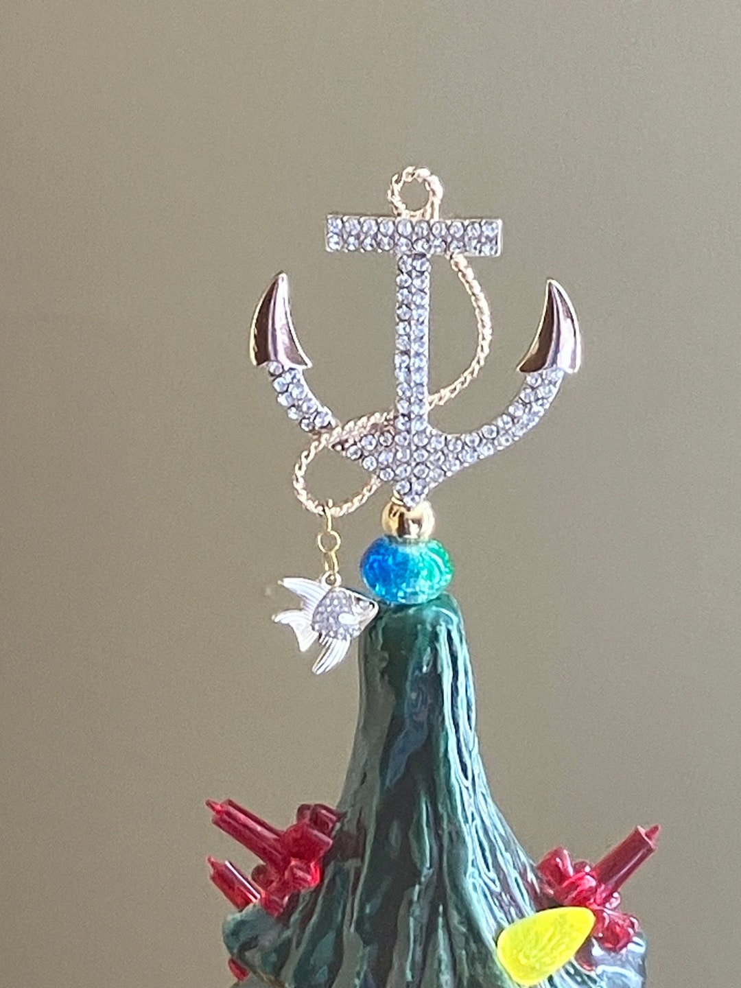Ship's Anchor Topper for Ceramic Trees, Rhinestones Decor - Etsy