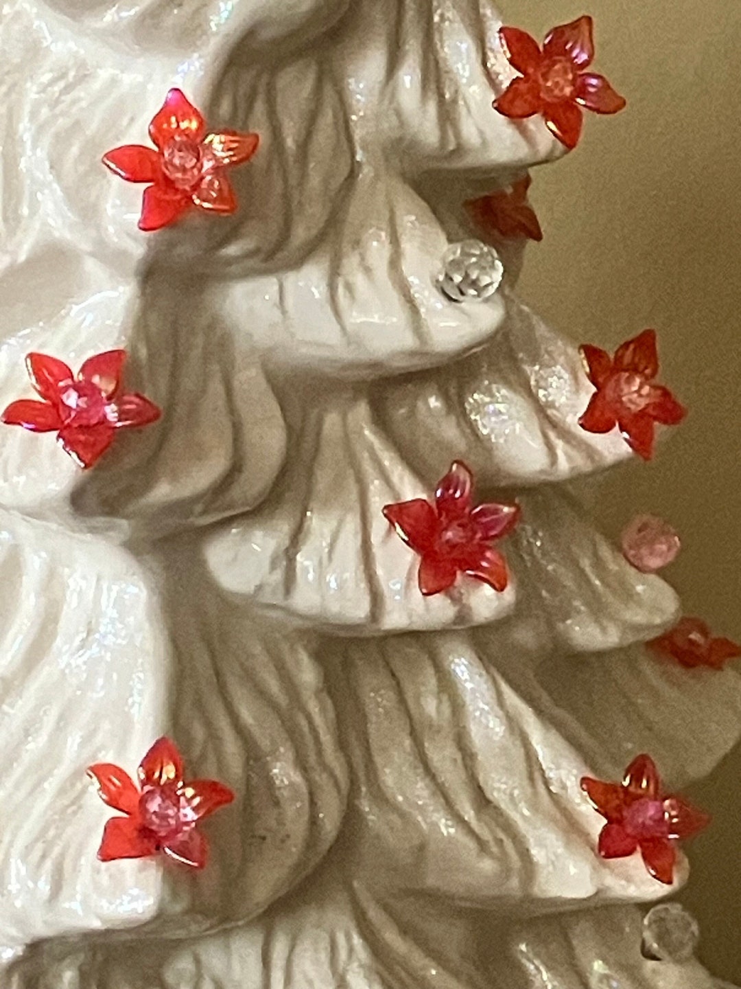 Iridescent Red Acrylic Flower Lights for Ceramic Trees - Etsy