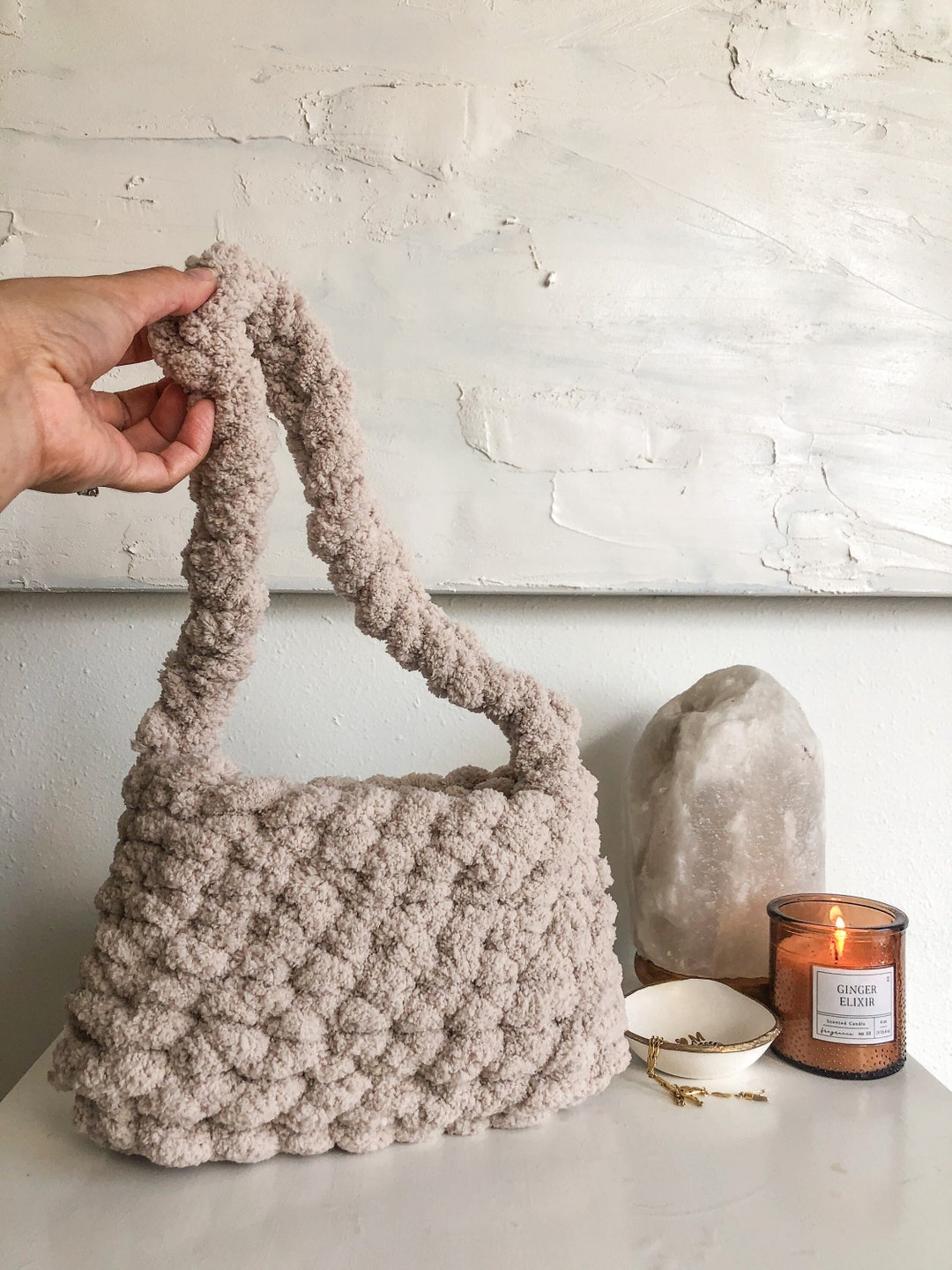 Chunky Knit Teddy Bag Fall Winter Cozy Knit Purse Fluffy - Etsy