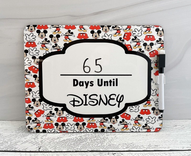 Days Until Disney Vacation Dry Erase Countdown Board Mickey - Etsy