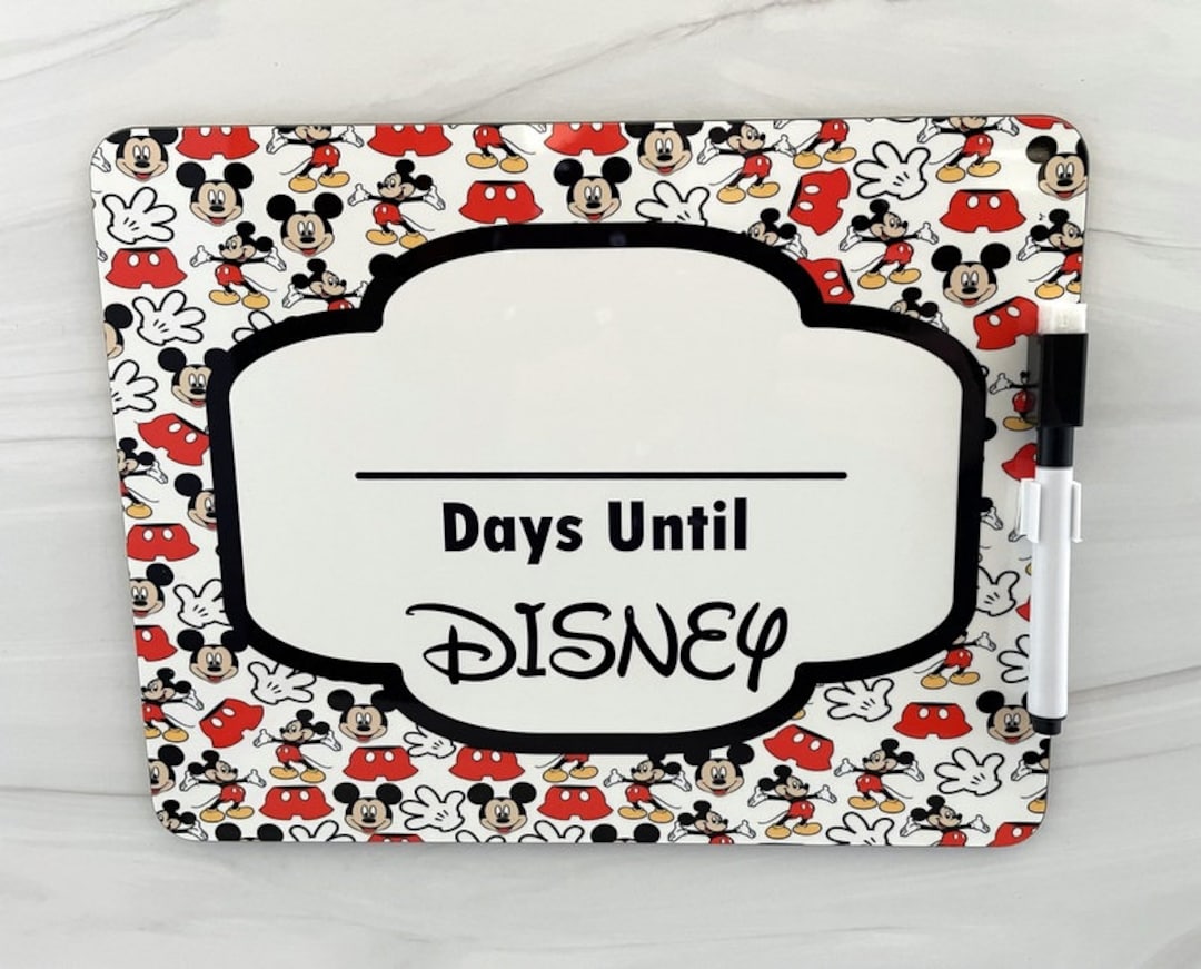 Days Until Disney Vacation Dry Erase Countdown Board Mickey - Etsy