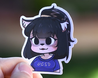 UCSD Raccoon Girl trash Sticker | Etsy