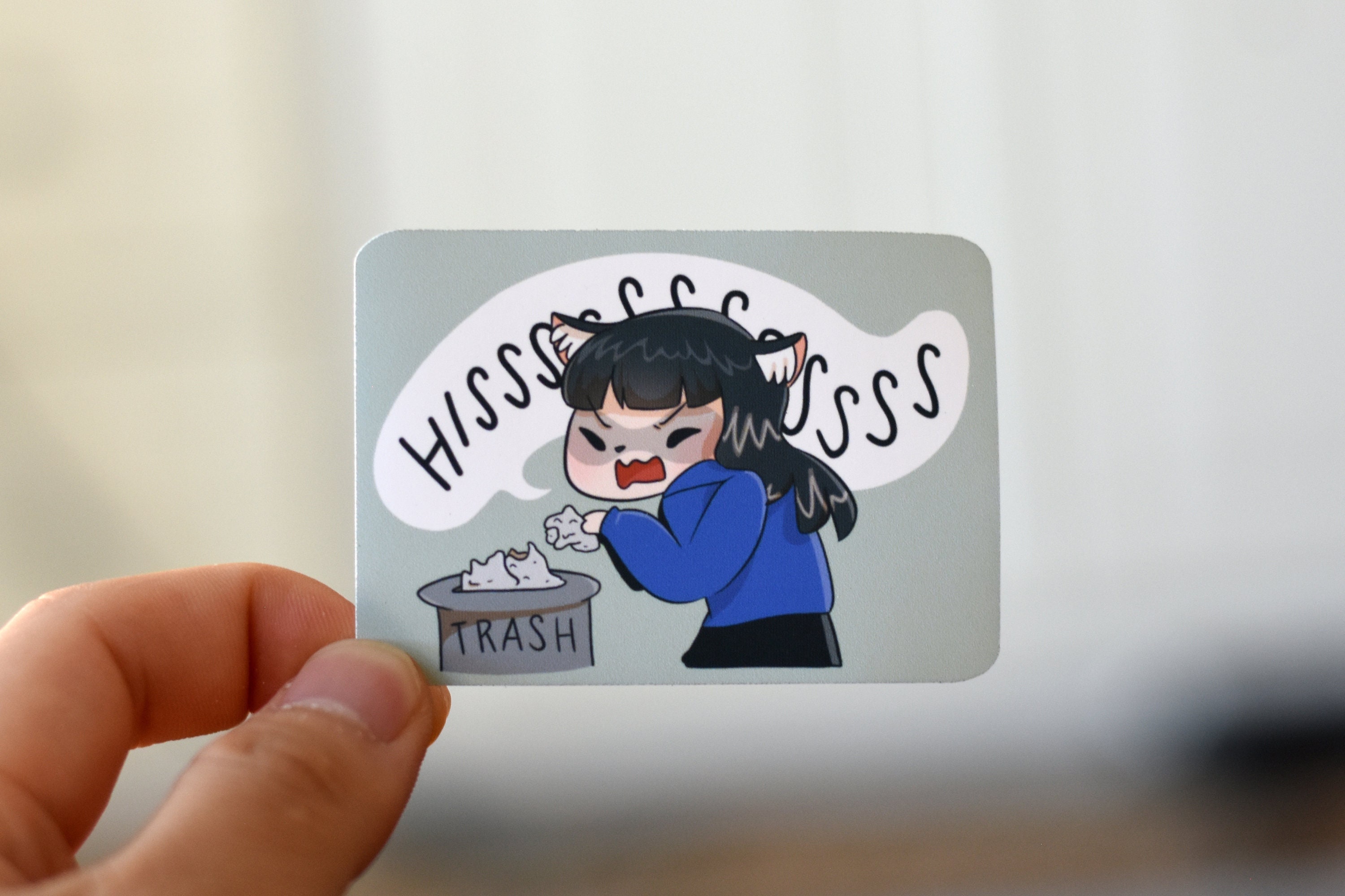 UCSD Raccoon Girl "trash" Sticker - Etsy