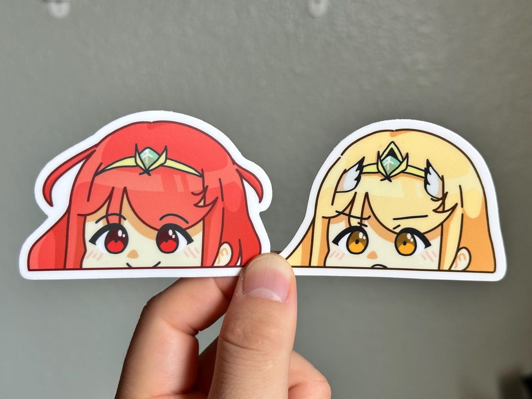 Pyra & Mythra Anime Peeker Stickers - Etsy