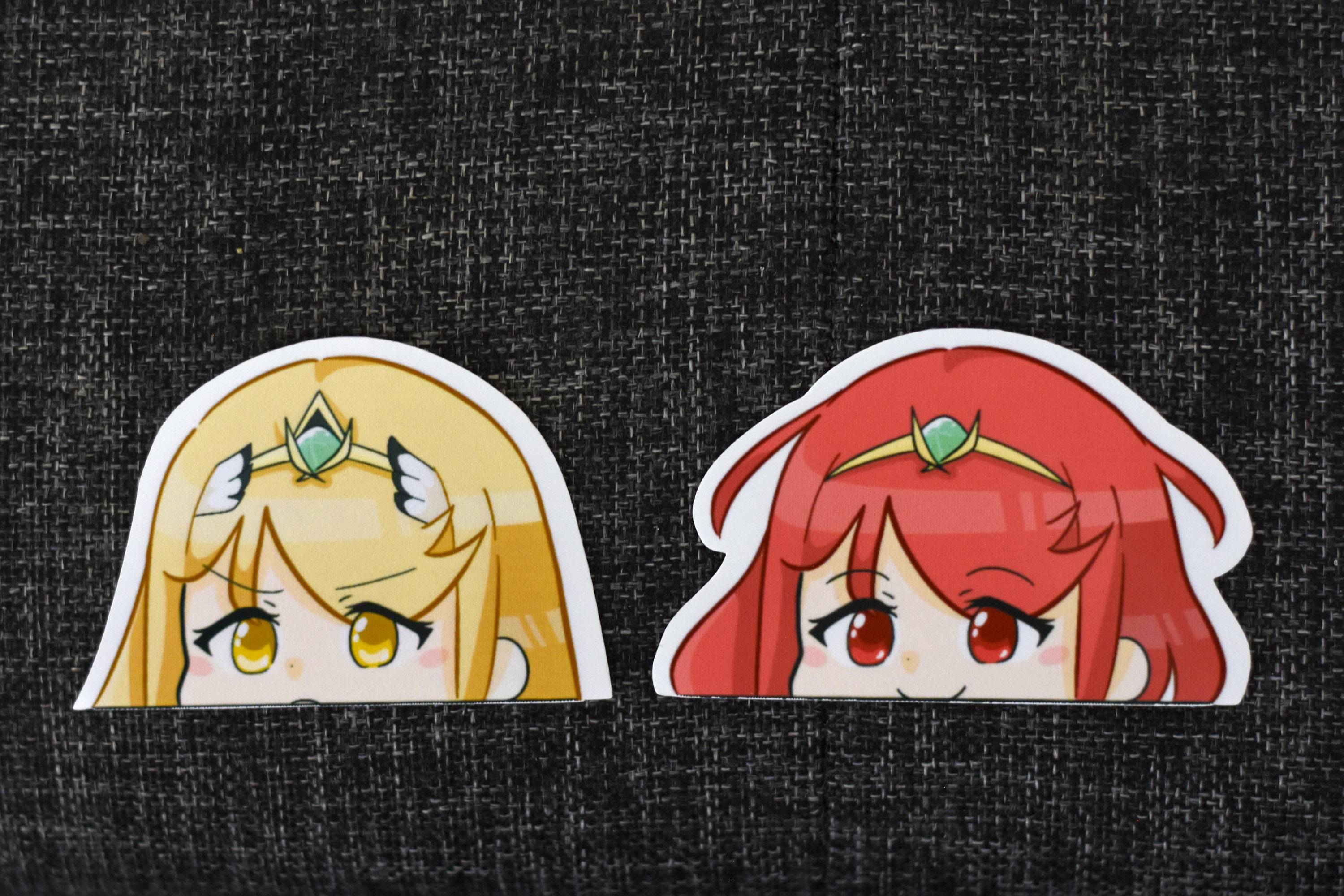 Pyra & Mythra Anime Peeker Stickers - Etsy