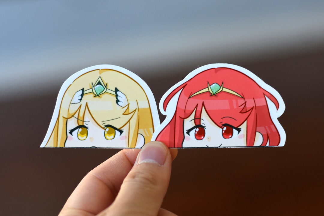Pyra & Mythra Anime Peeker Stickers - Etsy