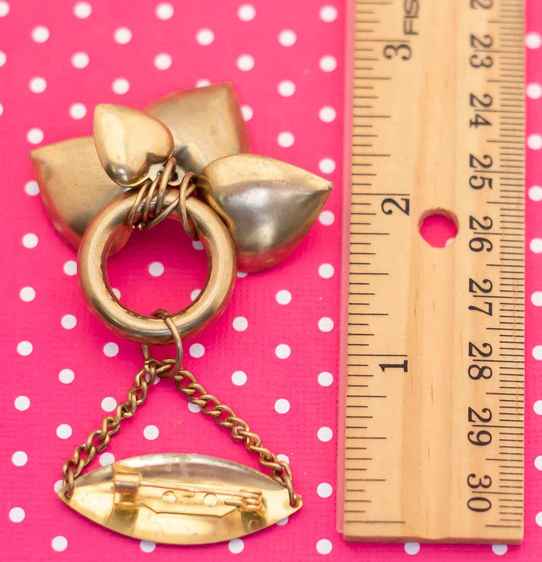 Broche vintage Dangling Hearts Gold Tone - P5 - Etsy France