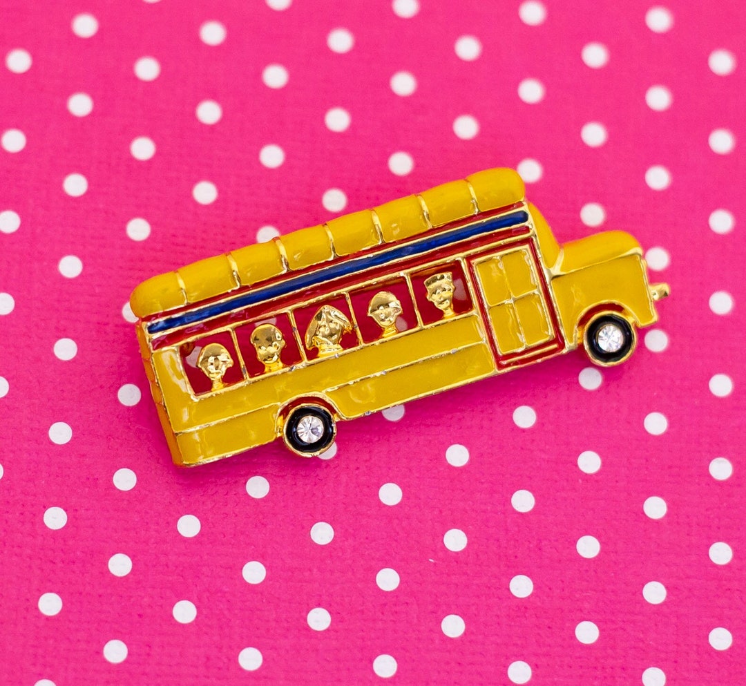 Vintage School Bus Brooch - P24 - Etsy